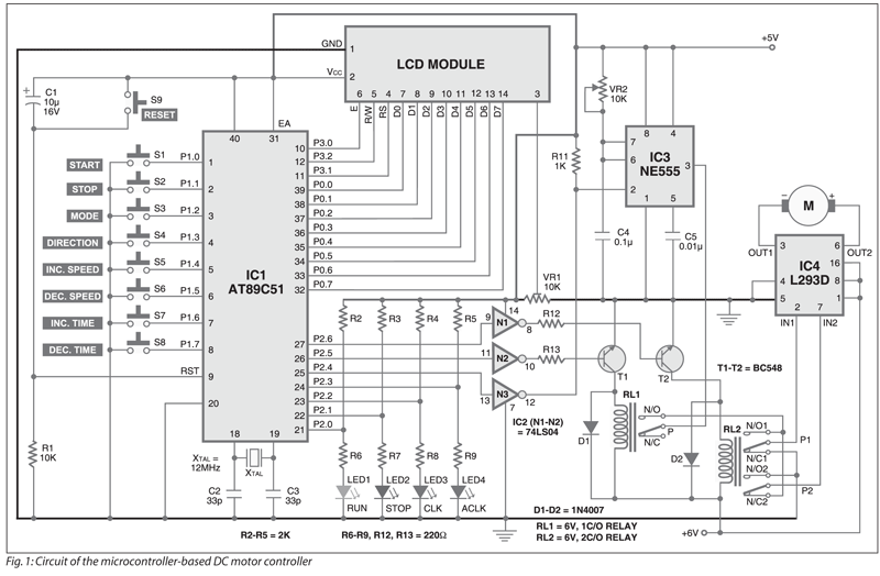 AT89C51 Based DC Motor Controller