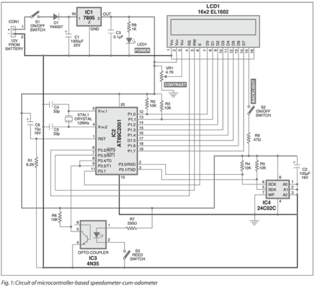 Microcontroller Based Speedometer cum Odometer | Full Project