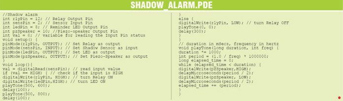 Arduino-Based Shadow Alarm