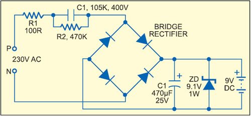 Transformerless Power Supply | with Full Circuit Diagrams