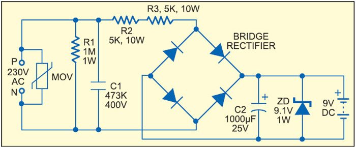 Transformerless Power Supply | with Full Circuit Diagrams
