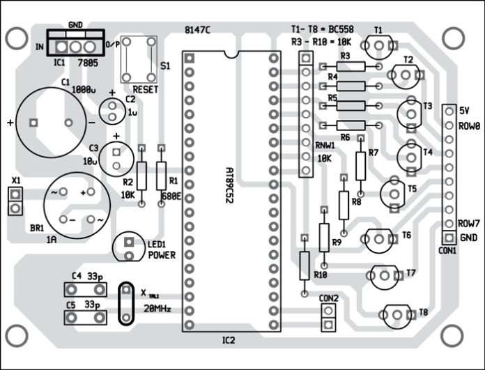 LED Scrolling Display | Full Circuit Diagram with Source Code