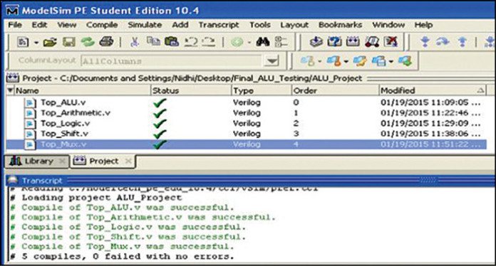 Designing 8 Bit Alu Using Modelsim Verilog Program Available