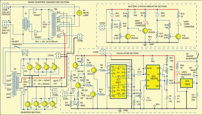 Mini Offline UPS | Detailed Circuit Diagram Available