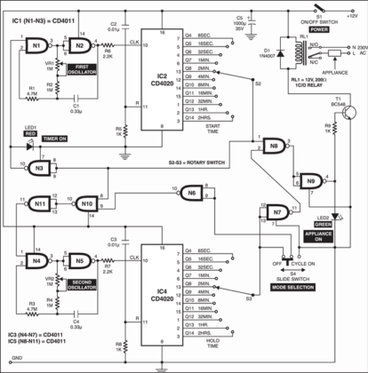 Programmable Timer for Appliances | Detailed Circuit Diagram Available
