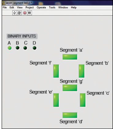 Simulating 7 Segment Display using LabVIEW | Source Code Available