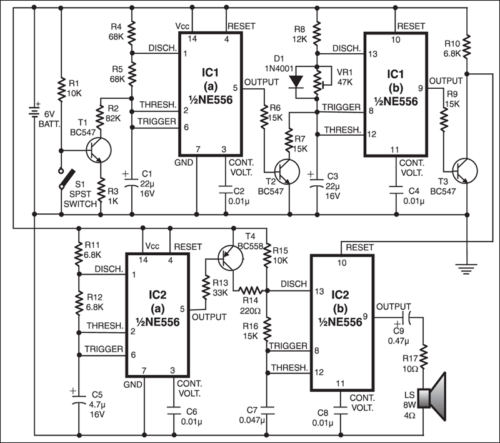 TELEPHONE RINGER USING TIMER ICS