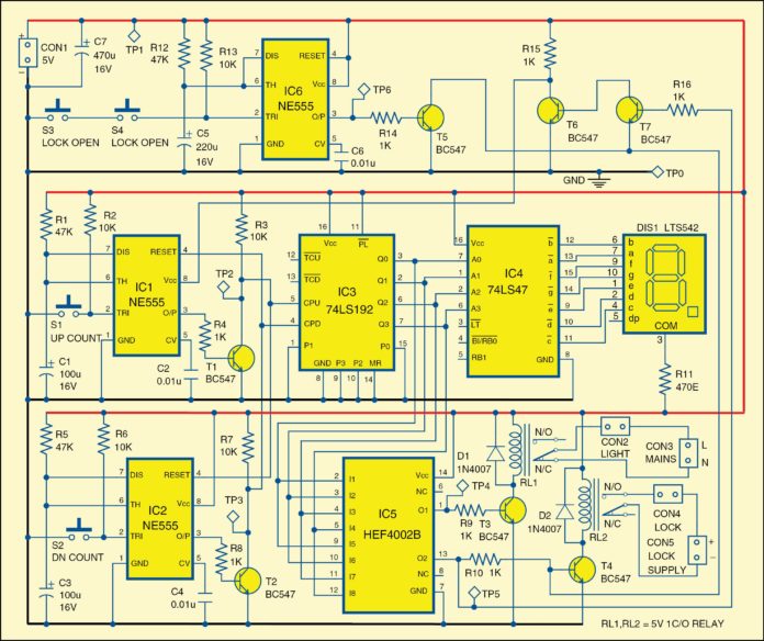 Automatic Room-lock and Lights circuit