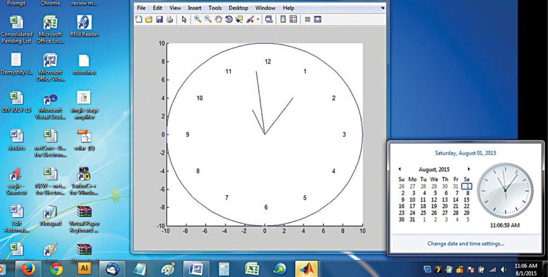 Analogue Clock Using Matlab Source Codes Available