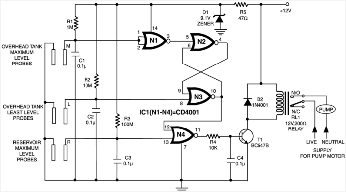 Economical Pump Controller | Detailed Circuit Diagram Available