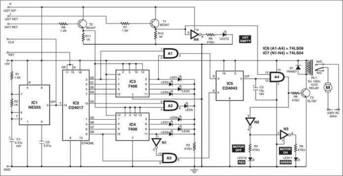 Intelligent Level Controller for Water Pumps | Circuit with Full ...