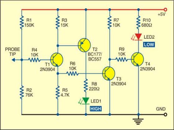 TRANSISTORISED LOGIC PROBE FOR TTL