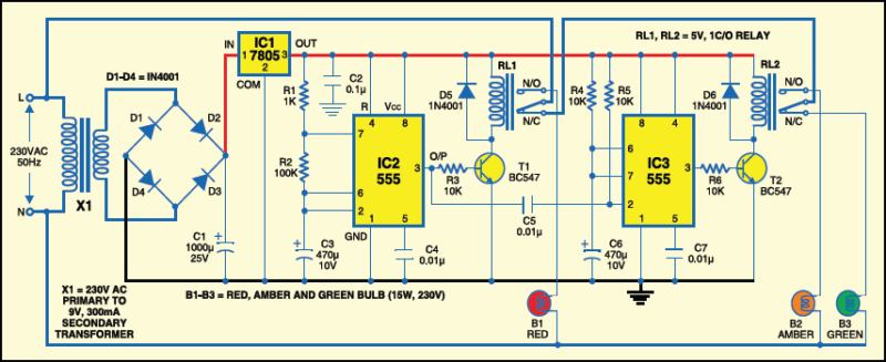 Traffic Controller Circuit System | Electronics For You