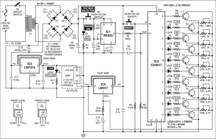 Variable Power Supply with Digital Control | Full Circuit with Explanation