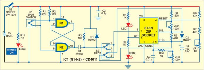 IC 555 Timer Tester | Detailed Circuit Diagram Available