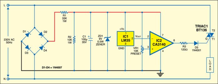PC Temperature Controller | Detailed Circuit Diagram Available