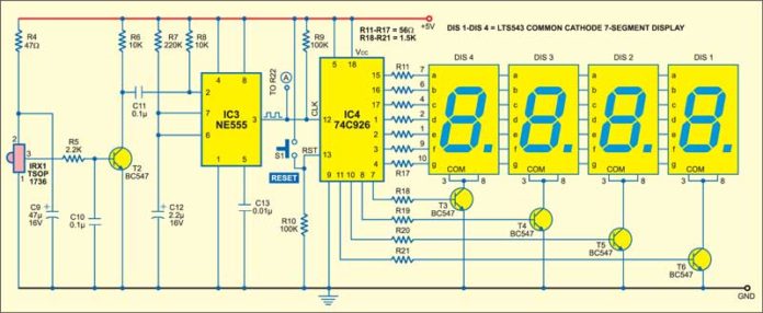 Infrared Interruption Counter | Detailed Circuit Diagram Available