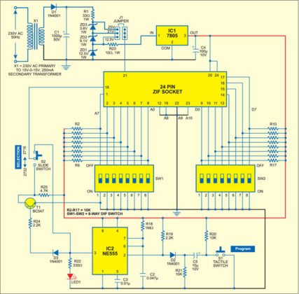 Manual EPROM Programmer | Detailed Circuit Diagram Available