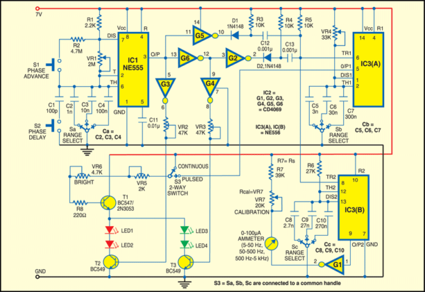 Dual-Colour Stroboscope - Full Circuit Explaination