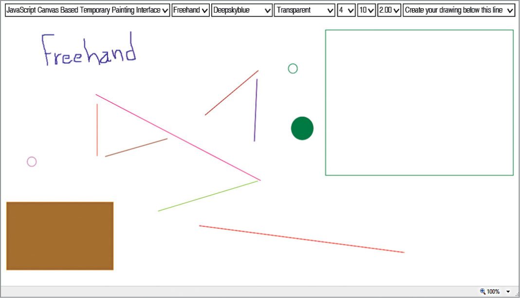 JavaScript Canvas Based Painting Interface