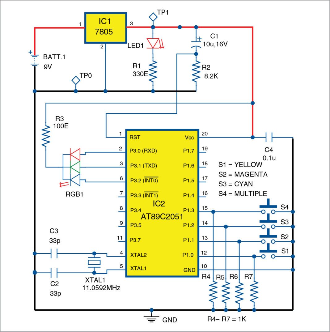 RGB Colour Generator | AT89C2051 MCU Based Project