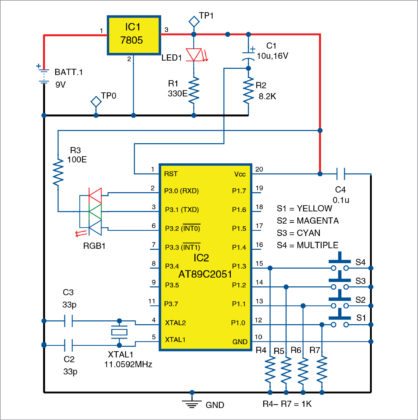 RGB Colour Generator | AT89C2051 MCU Based Project
