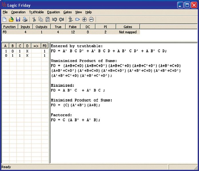 Logic Friday For Combinatorial Digital Logic Design | Electronics For You