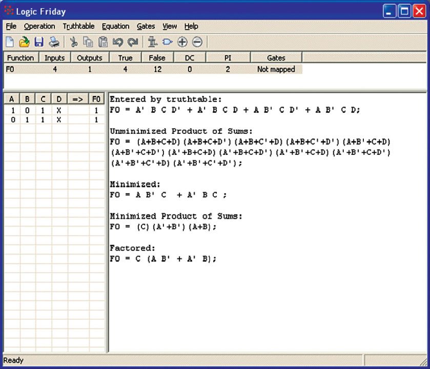 Logic Friday For Combinatorial Digital Logic Design | Electronics For You