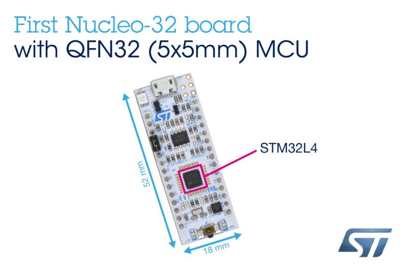 First Nucleo-32 Board With QFN32 (5X5mm) MCU
