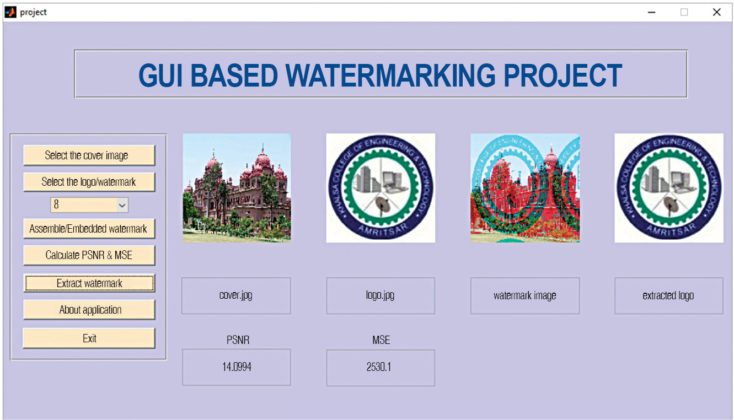 Graphical User Interface For Digital Image Watermarking
