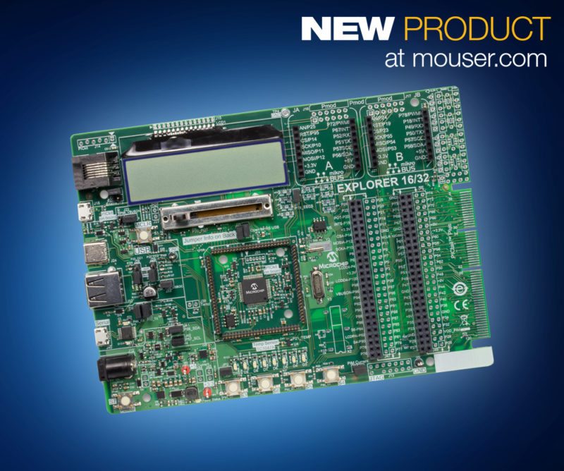 Mouser Now Shipping the Microchip Explorer 16/32 Development Board
