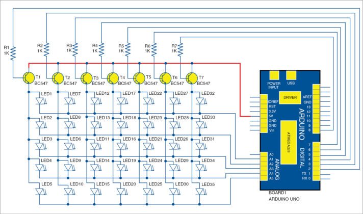 Arduino LED Do It Yourself Electronics Project | 7X5 Matrix