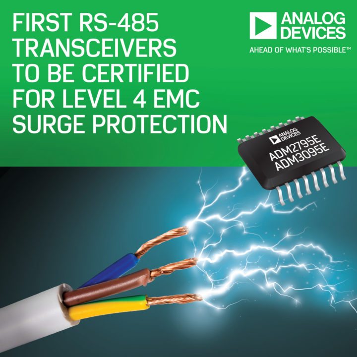 RS-485 Transceivers First to Meet Stringent IEC Surge Standards