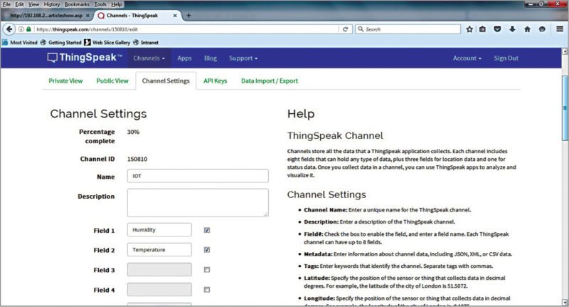 Humidity and Temperature Monitoring using Arduino with ESP8266