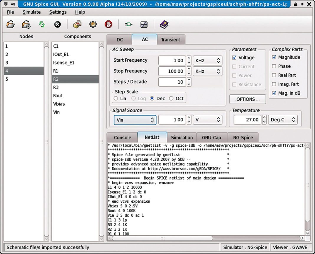 gSpiceUI: Simulation Program With IC Emphasis | Software Review