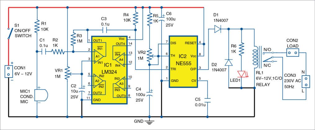 Sound Operated Timer | Full Circuit Diagram with Explanation