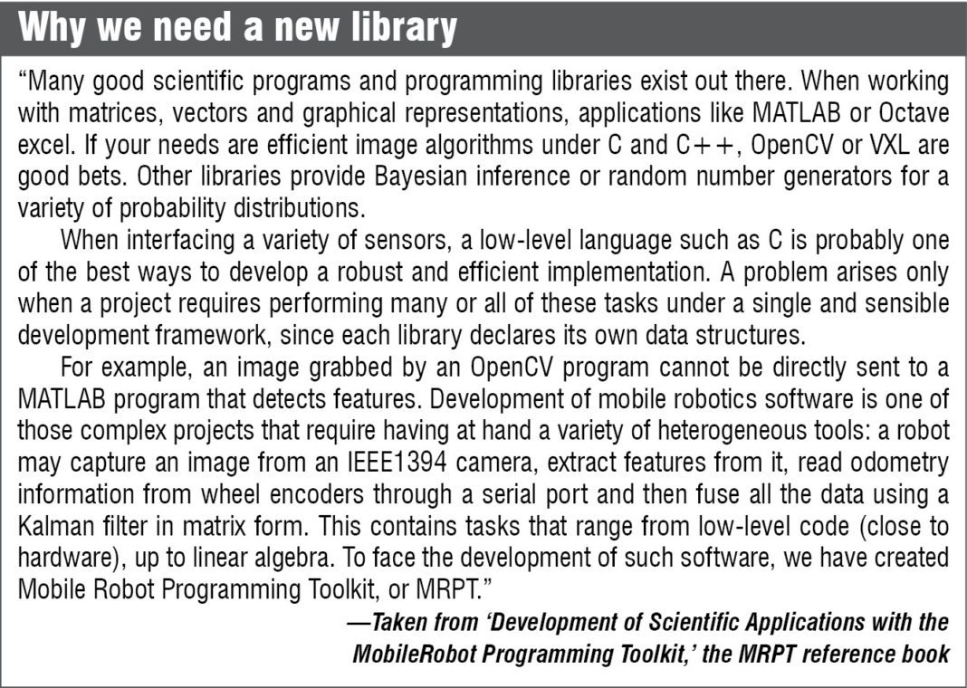 Meet MRPT: The C++ Robotic Destination | Mobile Robot Programming Toolkit
