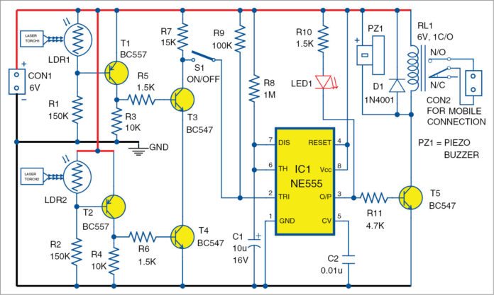 Dual-Laser Security System Using A Feature Phone | Full DIY Project