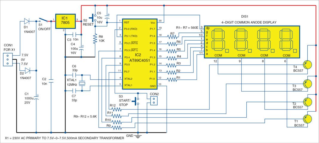 Stopwatch Circuit WIth Explaination | Full DIY Project