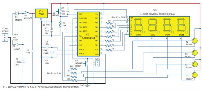 Stopwatch Circuit WIth Explaination | Full DIY Project