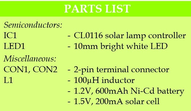 Garden Solar Light | Detailed Circuit Diagram Available