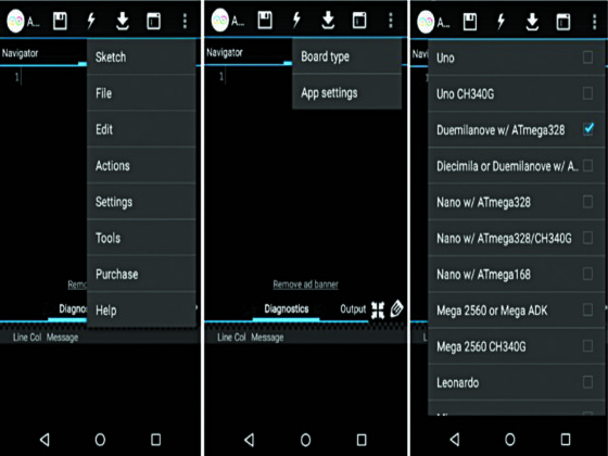 How To program An Arduino board Using ArduinoDroid app?