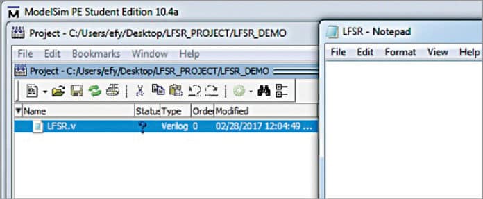 Models of a Linear Feedback Shift Register using ModelSim | DIY Project