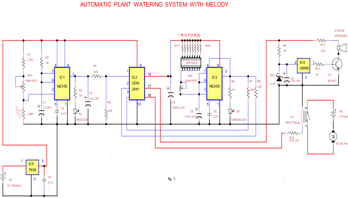 Automatic Plant Watering System with Melody