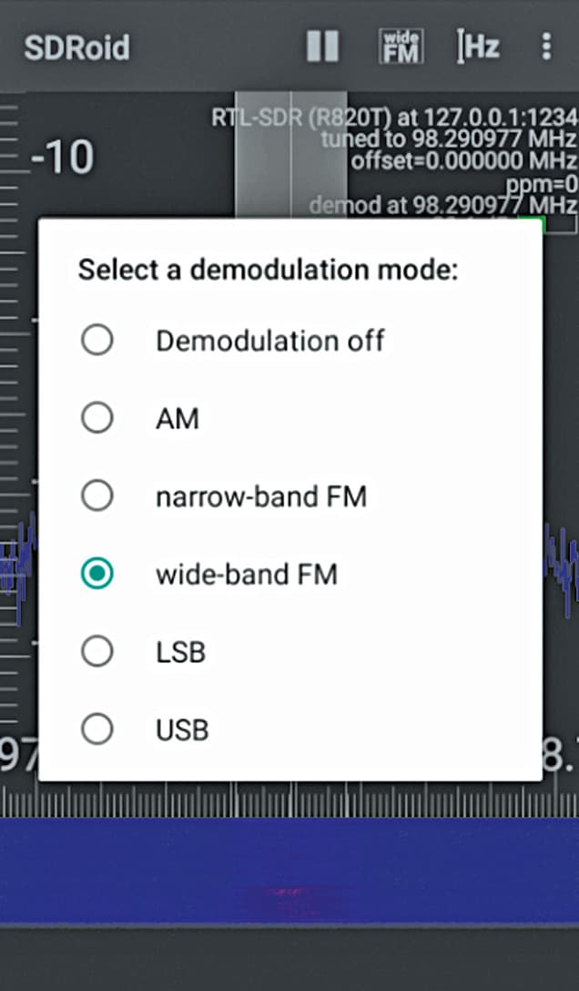 Software Defined Radio with Android Smartphones