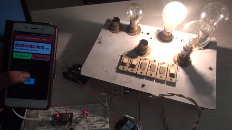 Home Automation using Bluetooth of ESP32 | Full Electronics Project