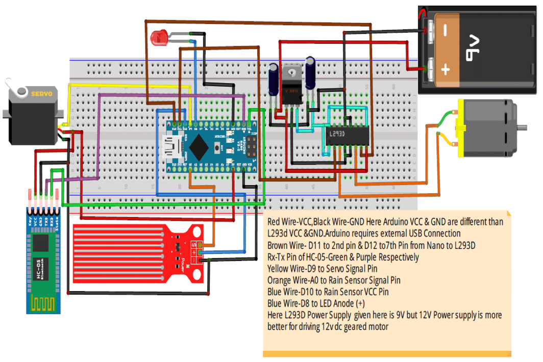 Arduino Nano Based Automatic Wiper & Car Security System