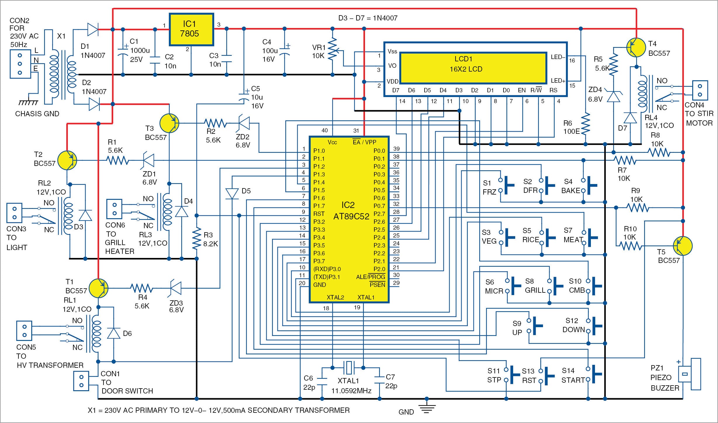 Control Board Schematic Diagram