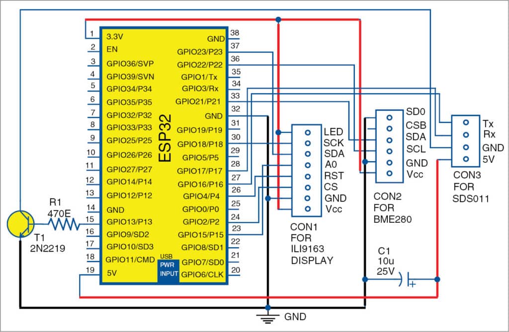 ESP32-based air quality monitoring system | Full Electronics Project