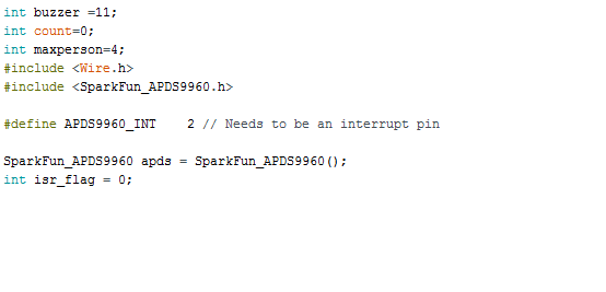 Visitor Counter Using RGB APDS-9960 - Arduino Visitor counter